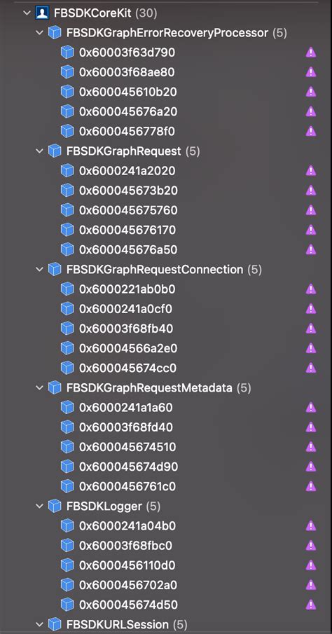 fbsdkcorekit causes memory leak · issue 1292 · facebook facebook ios