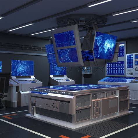 Sci Fi Command Room Blue 3d Model Turbosquid 2267554