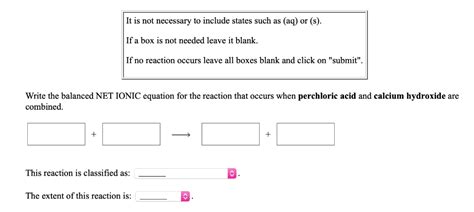 Solved Write The Balanced Net Ionic Equation For The