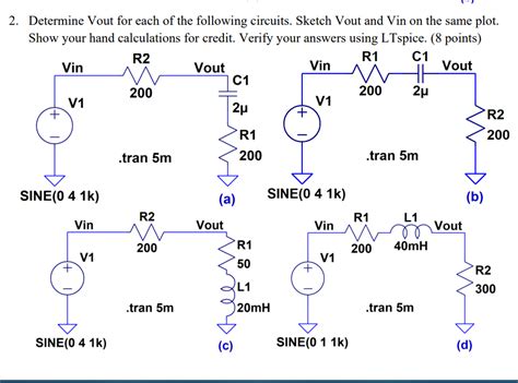 Solved 2 Determine Vout For Each Of The Following Circuits