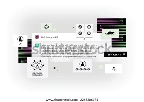 chatbot vector illustration neural network generates stock vector