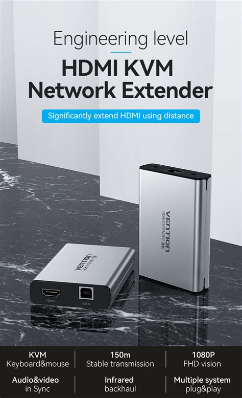 Vention 150m Hdmi Kvm Network Extender 1080p Fhd Long Distance Transmission