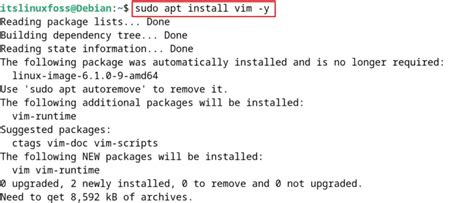 how to install vim on debian 12 its linux foss