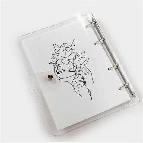 کلاسور A5 طلقی طرح زن Papillon جزیره کتاب