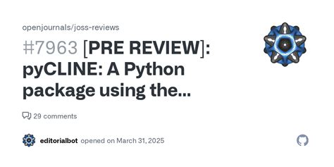 Pre Review Pycline A Python Package Using The Cline Method For