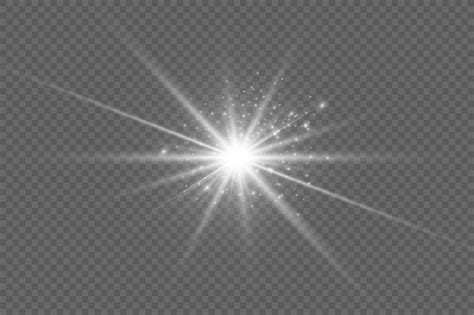 투명 햇빛 특수 렌즈 플레어 효과 프리미엄 벡터