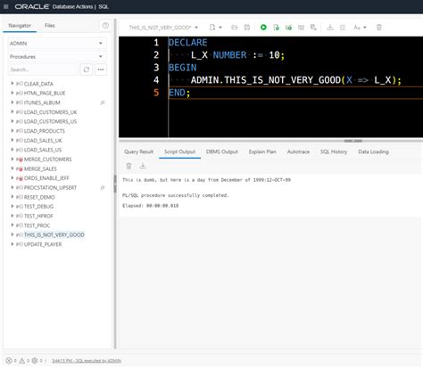 Working With PL SQL In Oracle SQL Developer Web