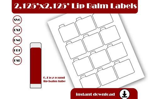 Lip Balm Labels Template 2125 X 2125 Graphic By Blacbidigital