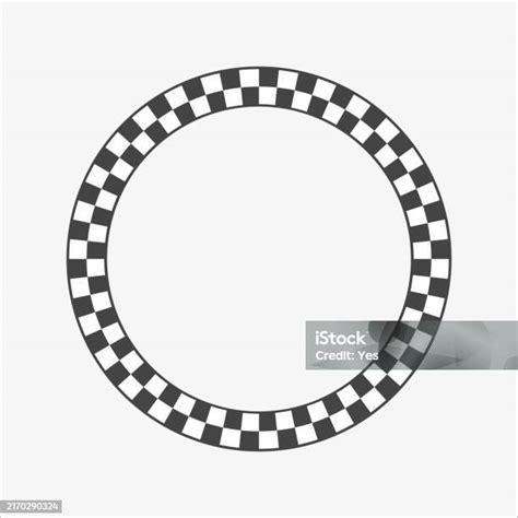 체크 무늬 원형 프레임 핏 샵 테두리 벡터 일러스트 레이 션 바둑판무늬 깃발에 대한 스톡 벡터 아트 및 기타 이미지 바둑판
