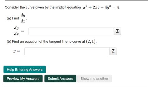 solved nsider the curve given by the implicit equation