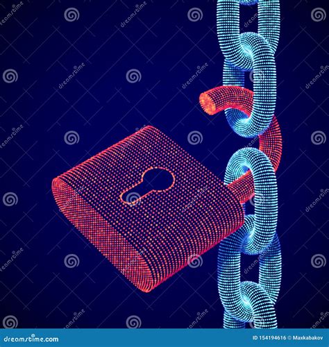 Data Security And Privacy Concept Digital Opened Padlock On Chain