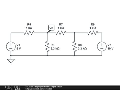 Superposition Example Circuit CircuitLab