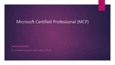 Microsoft Certified Professional Mcp Pptx Technology And Computing