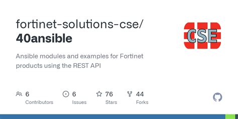 Github Fortinet Solutions Cse Ansible Ansible Modules And Examples For Fortinet Products