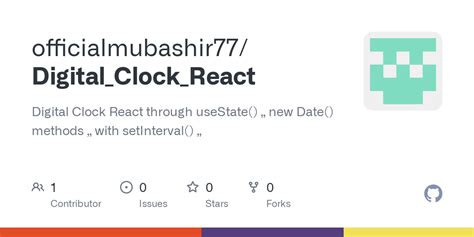 Github Officialmubashir77digitalclockreact Digital Clock React