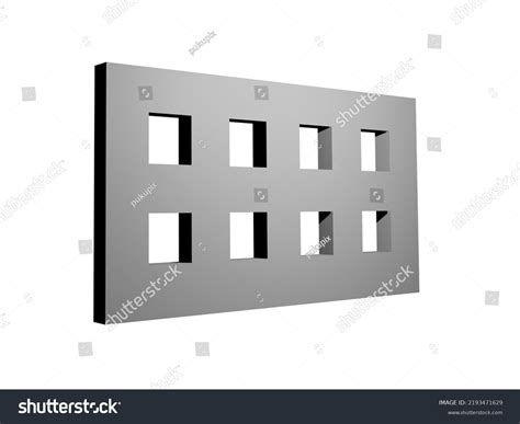 Perforated Wall Rectangle Long Side Short Stock Illustration 2193471629