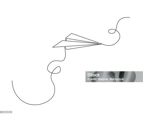 고립된 벡터 물체 종이비행기의 연속적인 한 선 그리기가 날고 있다 종이 비행기에 대한 스톡 벡터 아트 및 기타 이미지 종이