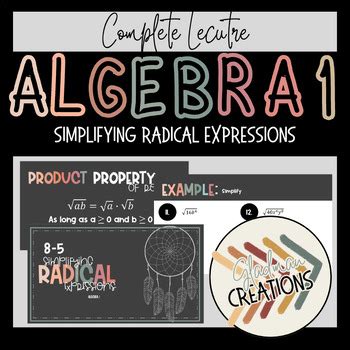 Algebra Lesson Simplifying Radical Expressions By Gladman Creations