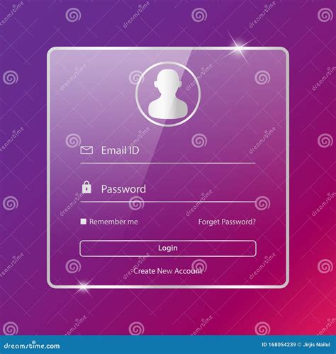 Shiny Colorful Login Form Ui Template Stock Vector Illustration Of Contact Design 168054239