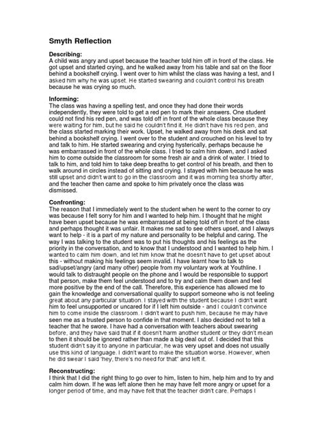Smyth Reflection Pdf Classroom