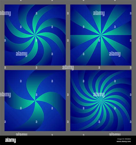 Blue Spiral And Ray Burst Background Design Set Stock Vector Image And Art Alamy