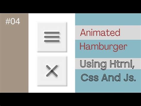 Animated Hamburger Menu Icon for #HTML #CSS # JAVASCRIPT. - YouTube