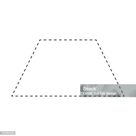 사다리꼴 또는 사다리꼴 기호 파선 모양 벡터 아이콘 픽토그램의 창의적인 그래픽 디자인 Ui 요소 개념에 대한 스톡 벡터 아트 및 기타 이미지 Istock