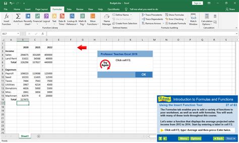 Professor Teaches Excel 2019 On Steam