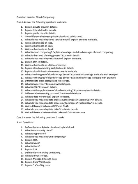 question bank for cloud computing final pdf cloud computing