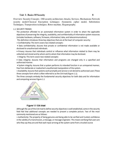 Cns Unit 1 Pdf Cryptanalysis Cryptography