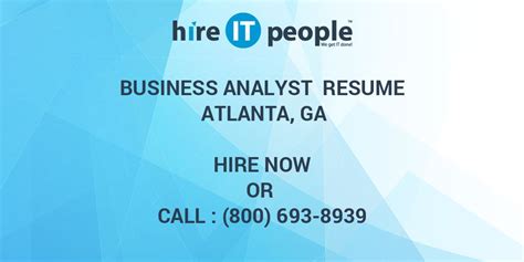Business Analyst Resume Atlanta Ga Hire It People We Get It Done