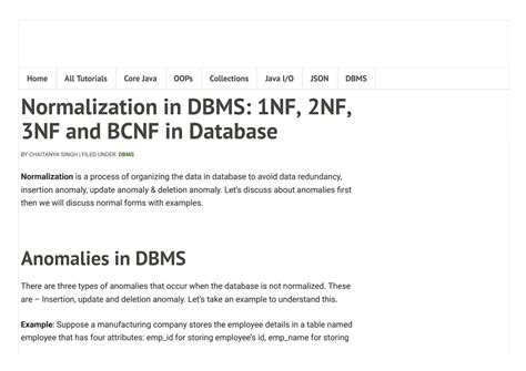Solution Normalization In Dbms 1nf 2nf 3nf And Bcnf In Database