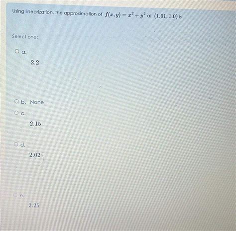 Solved Using Linearization The Approximation Of