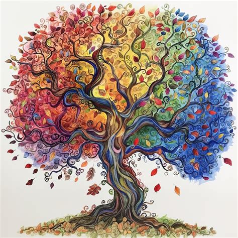 A Drawing Of A Tree With The Word Love On It Premium AI Generated Image