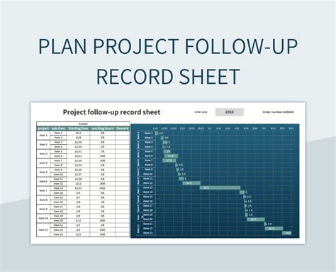Plan Project Follow Up Record Sheet Excel Template And Google Sheets File For Free Download