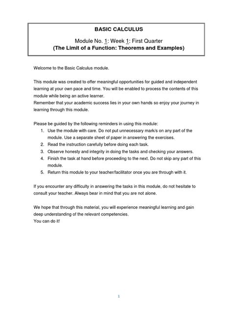 Basiccalculus Q1 Module1 Week1 Pdf Function Mathematics Polynomial