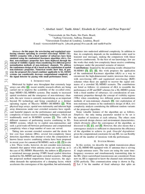 Low Complexity Distributed Xl Mimo For Multiuser Detection Pdf