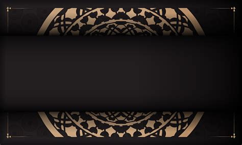 고급스러운 빈티지 장식품과 로고를 위한 장소가 있는 블랙 백 그리스 장식이 있는 엽서 인쇄 디자인 용 템플릿 0명에 대한 스톡 벡터 아트 및 기타 이미지 Istock