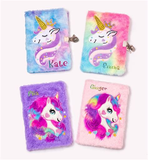 Fluffy Unicorn Notebook With Name Unicorn Journal Personalized