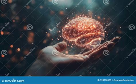 Glowing Neural Brain Network in a Hand, Symbolizing Artificial Intelligence Stock Image - Image ...