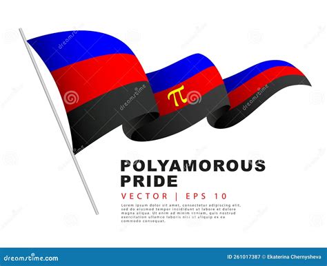 The Flag Of Polyamorous Pride In The Shape Of A Large Heart A Colorful Logo Of One Of The Lgbt