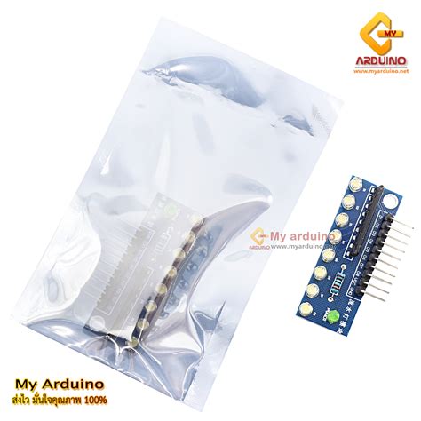 บอร์ดทดลอง Led 8 ดวง 3mm สีวอมไวท์ ขาย Arduino อุปกรณ์ Arduino คุณภาพ