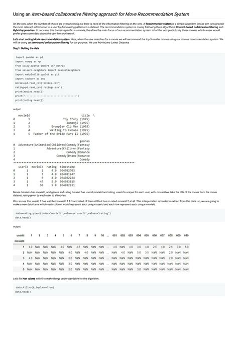 Pdf Using An Item Based Collaborative Filtering Approach For Move