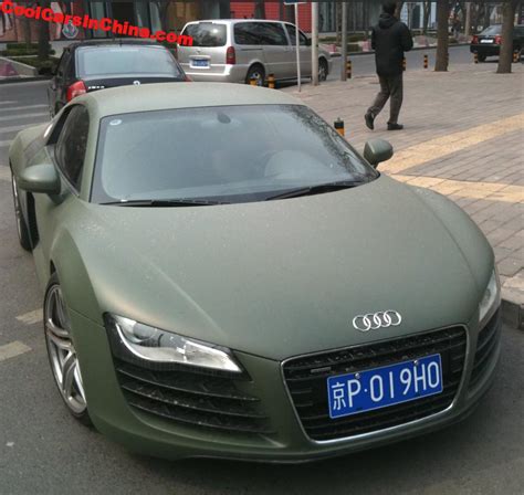 Audi R8 Coupe In Matte Green Is A Cool German Supercar In China