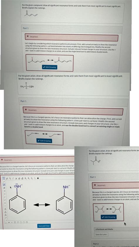 Solved For The Given Anion Draw All Significant Resonance