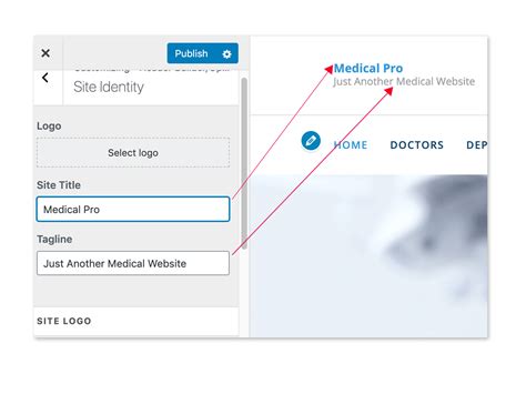 How To Change Site Title And Tagline Documentation