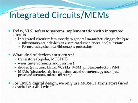 Vlsi Techniques Pptx Physics Science
