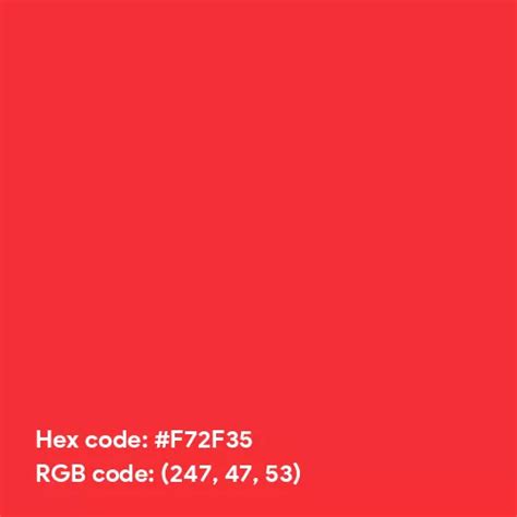 Highlighter Red Color Hex Code Is F72f35