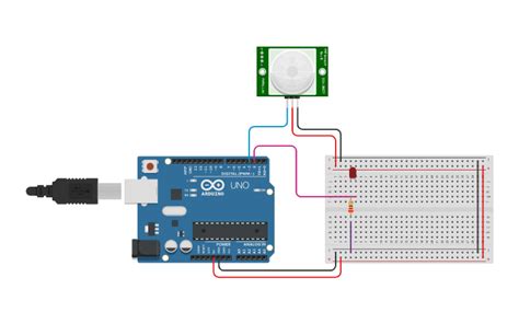 Circuit Design Sensor Gerak Tinkercad
