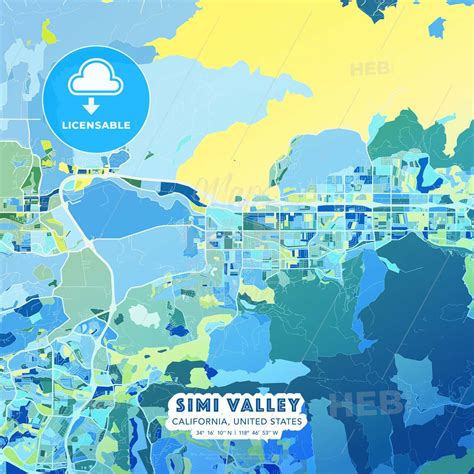 simi valley map print template map vector map print print templates